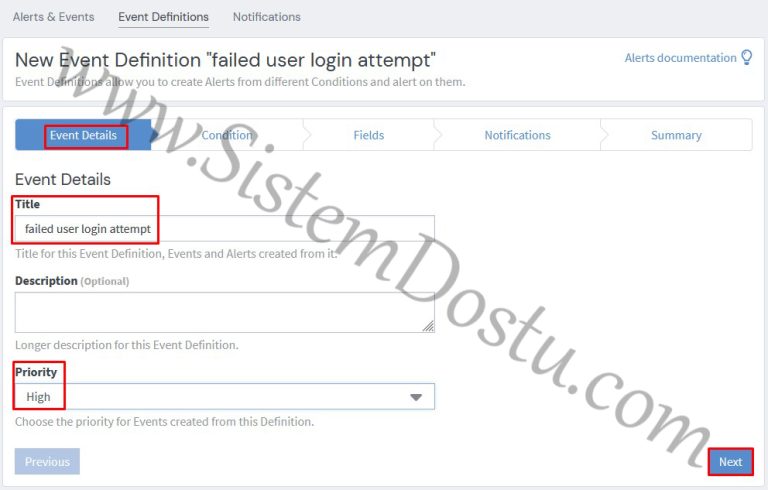 Graylog Event Definitions Ayarlamaları - Sistem ve Network Dünyasına Hoşgeldiniz.
